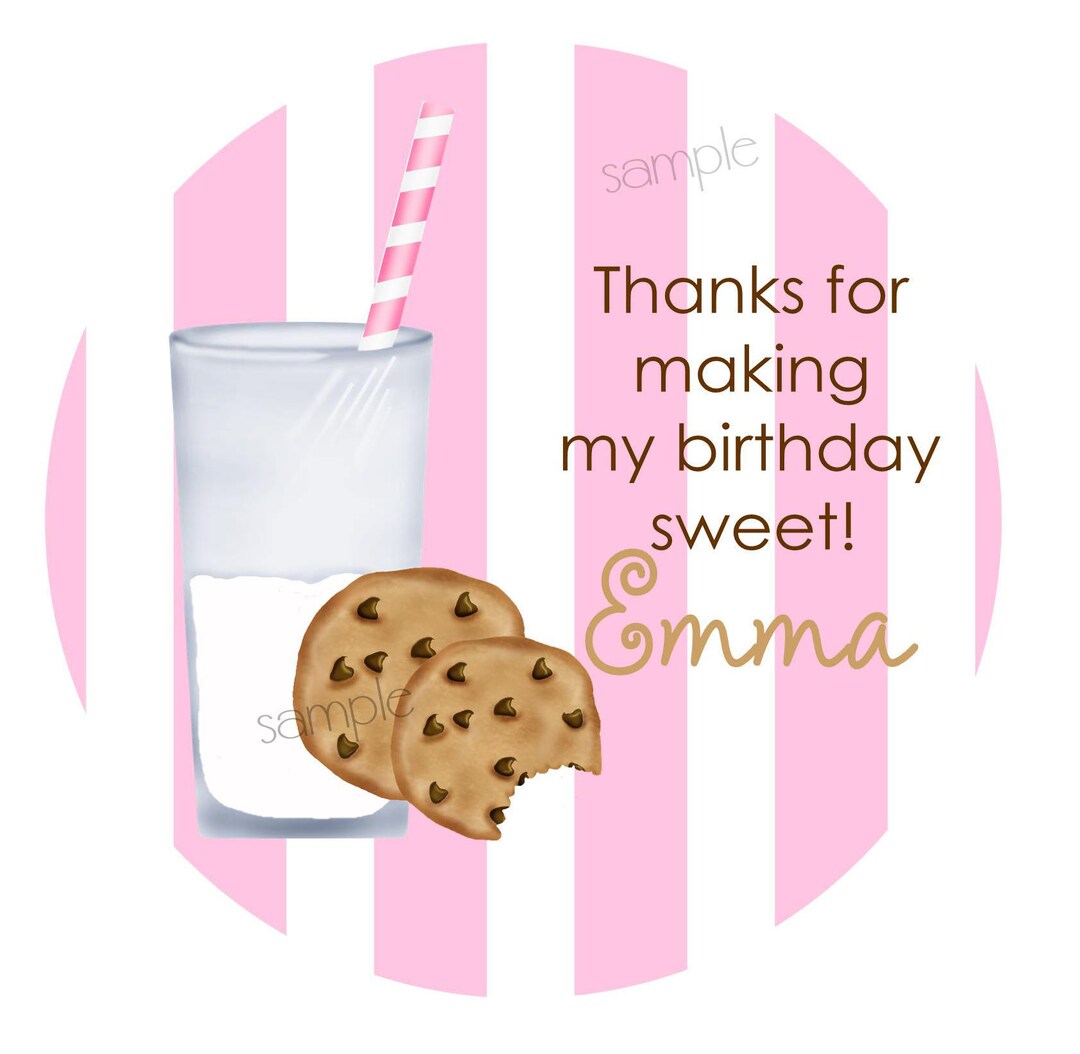 Cookies and Milk Stickers, Milk and Cookies, Birthday Party, Chocolate ...