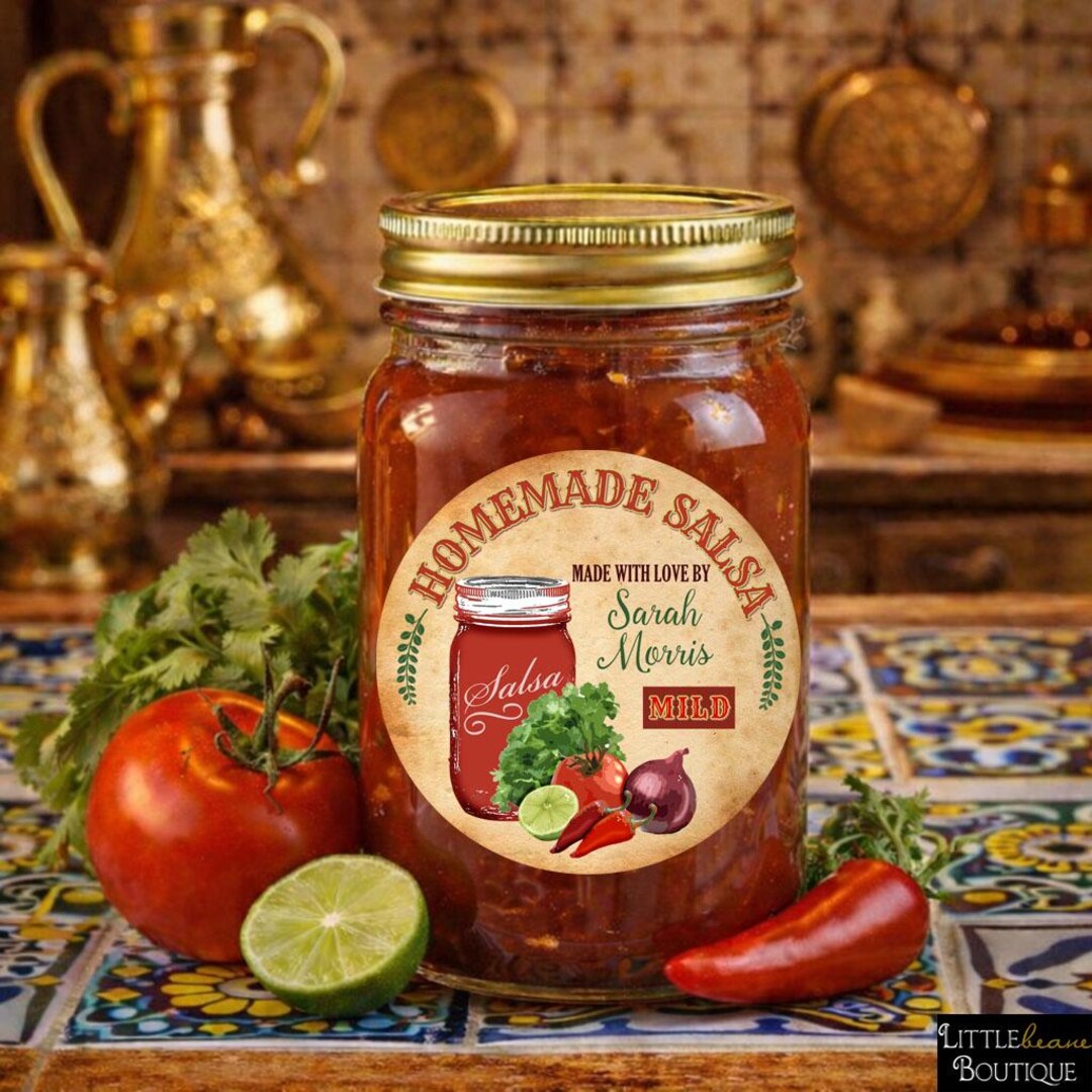 Salsa Stickers, Mild Salsa Labels, Homemade Salsa Labels, Salsa Canning ...