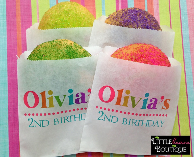 Personalized Cookie Bags, Custom Name Cookie Bags, Rainbow Party Favors ...