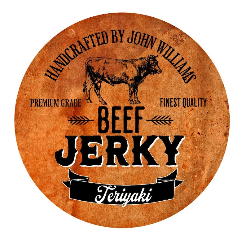 Homemade Beef Jerky Labels, Handcrafted Jerky Labels, Personalized ...