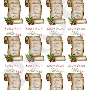 Personalized Christmas Stickers, Santas Nice List, Santa Claus Stickers ...