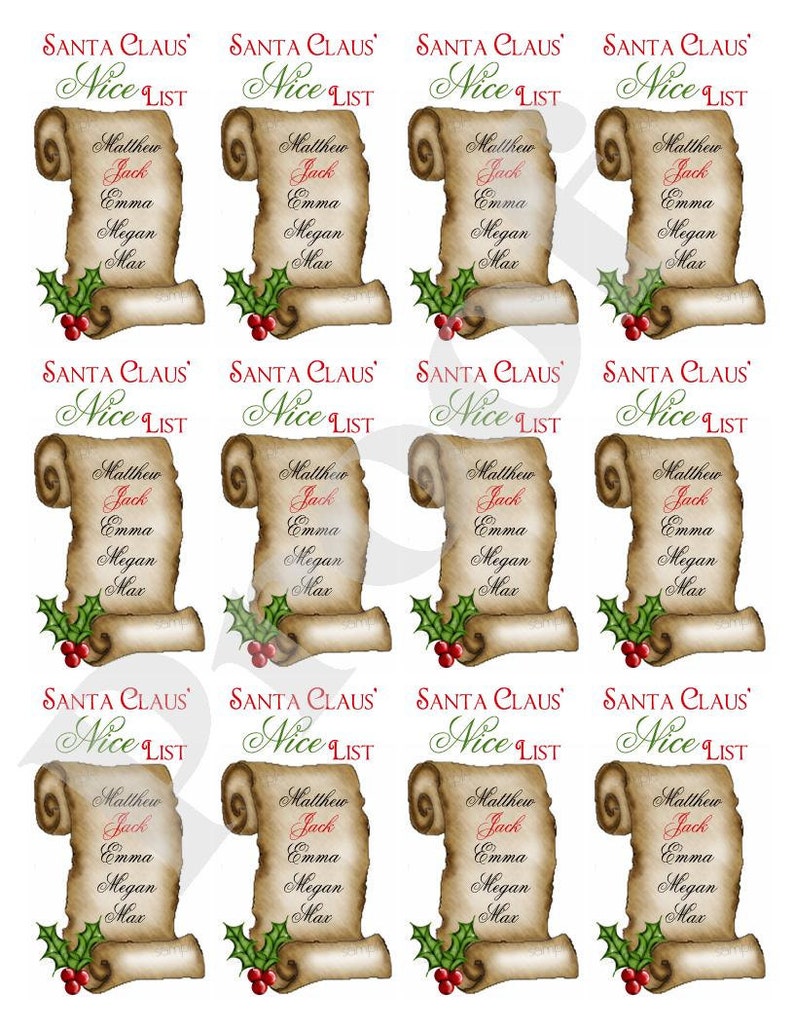 Personalized Christmas Stickers Santas Nice List Santa Claus - Etsy