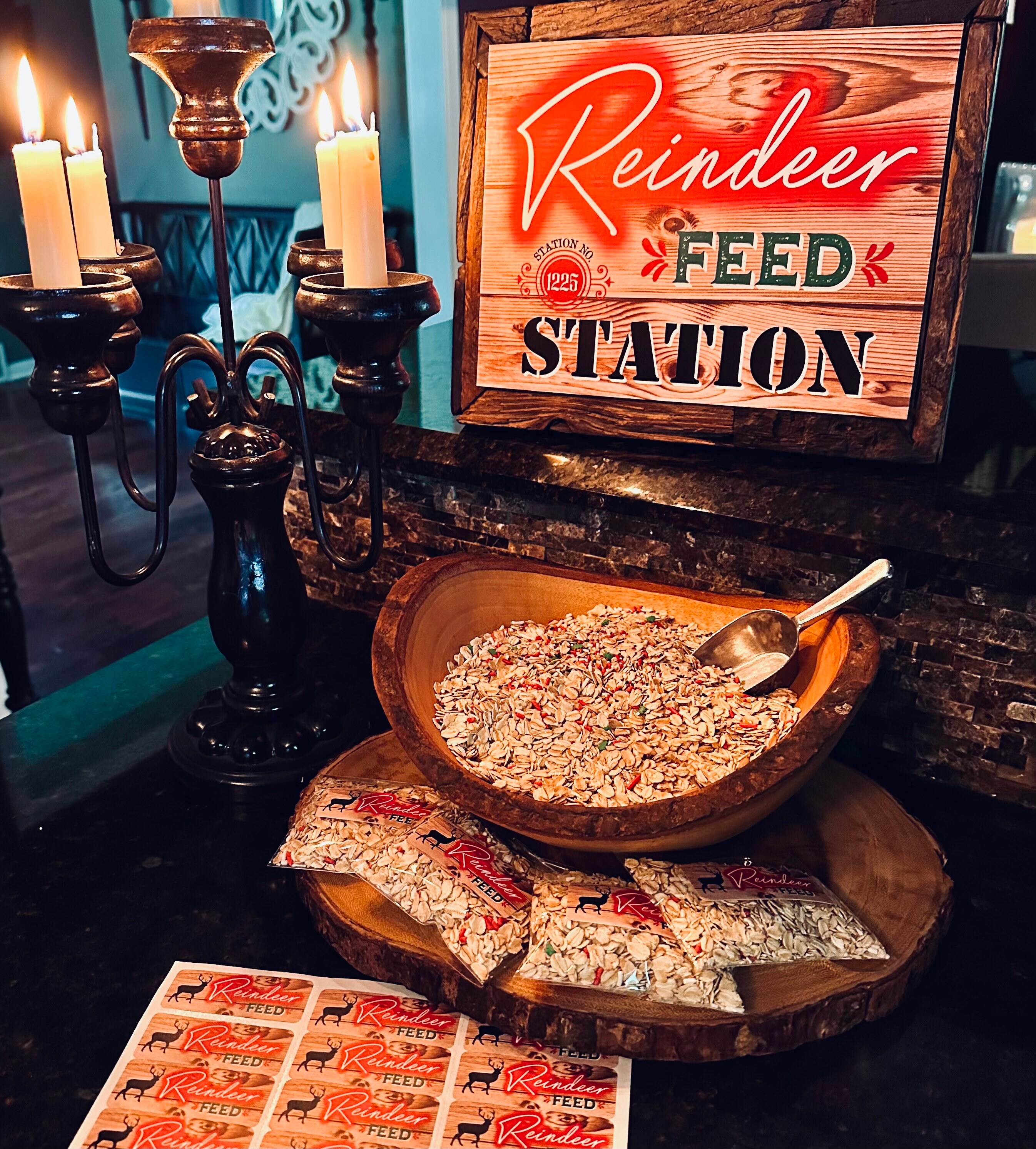 Printable Reindeer Feed Station Signs, Magic Reindeer Feed, Christmas ...