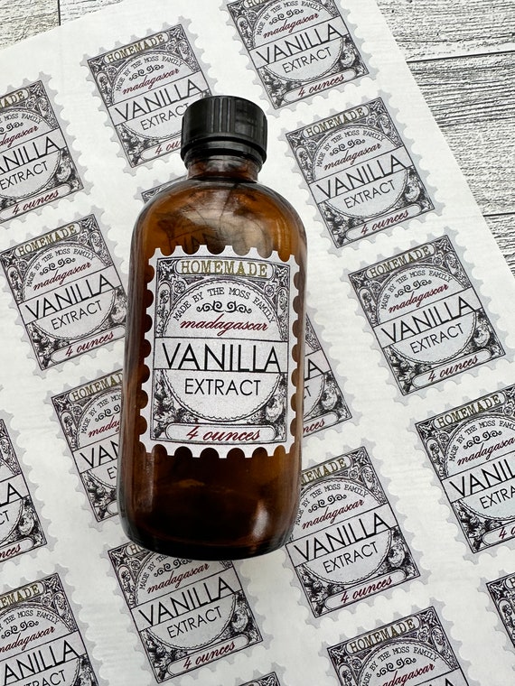 Vanilla Extract Labels - Vintage Vanilla Bottle Labels - Custom Vanilla ...