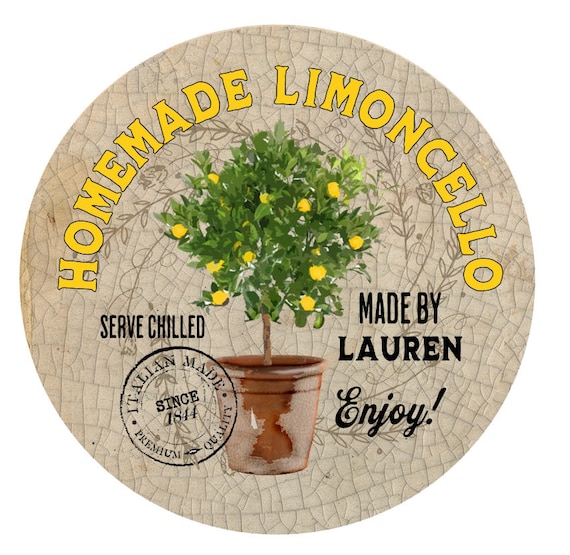 Personalized Limoncello Labels, Vintage Lemon Style Labels, Italian ...