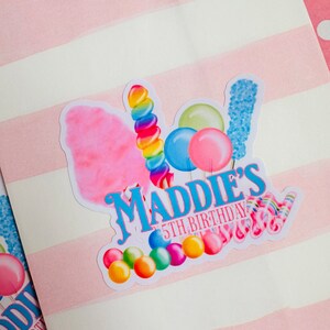 Personalized Candy Stickers, Candy Circus Sticker, Sweet Shop Label ...