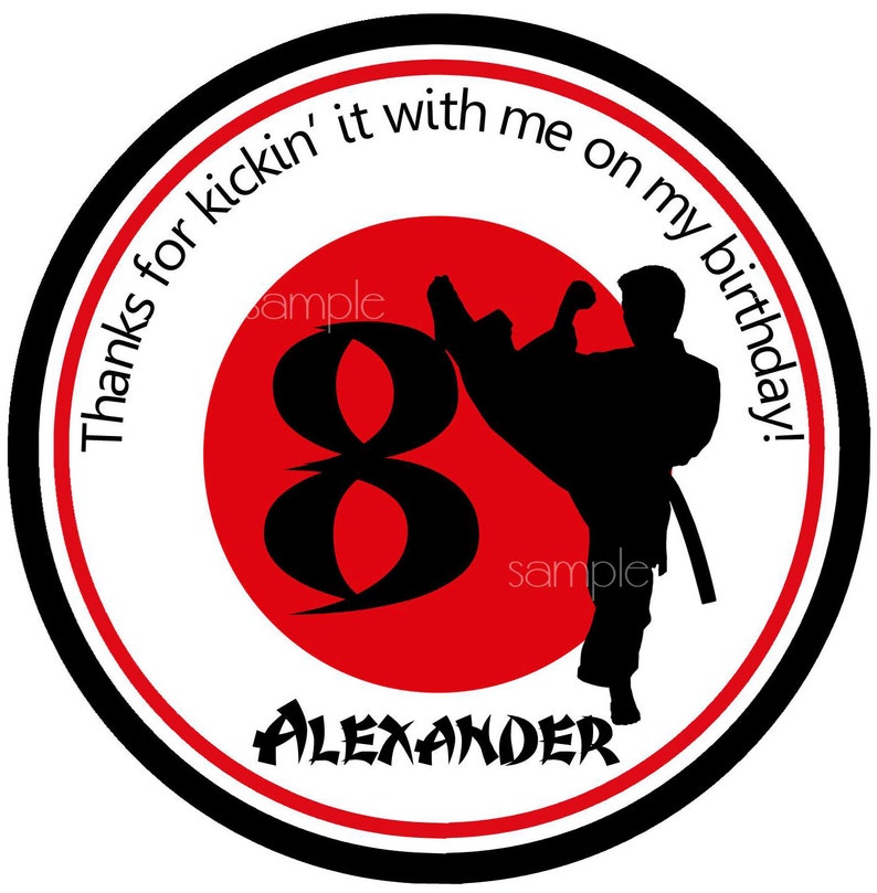 Karate Stickers Karate Birthday Party Karate Labels Boys - Etsy