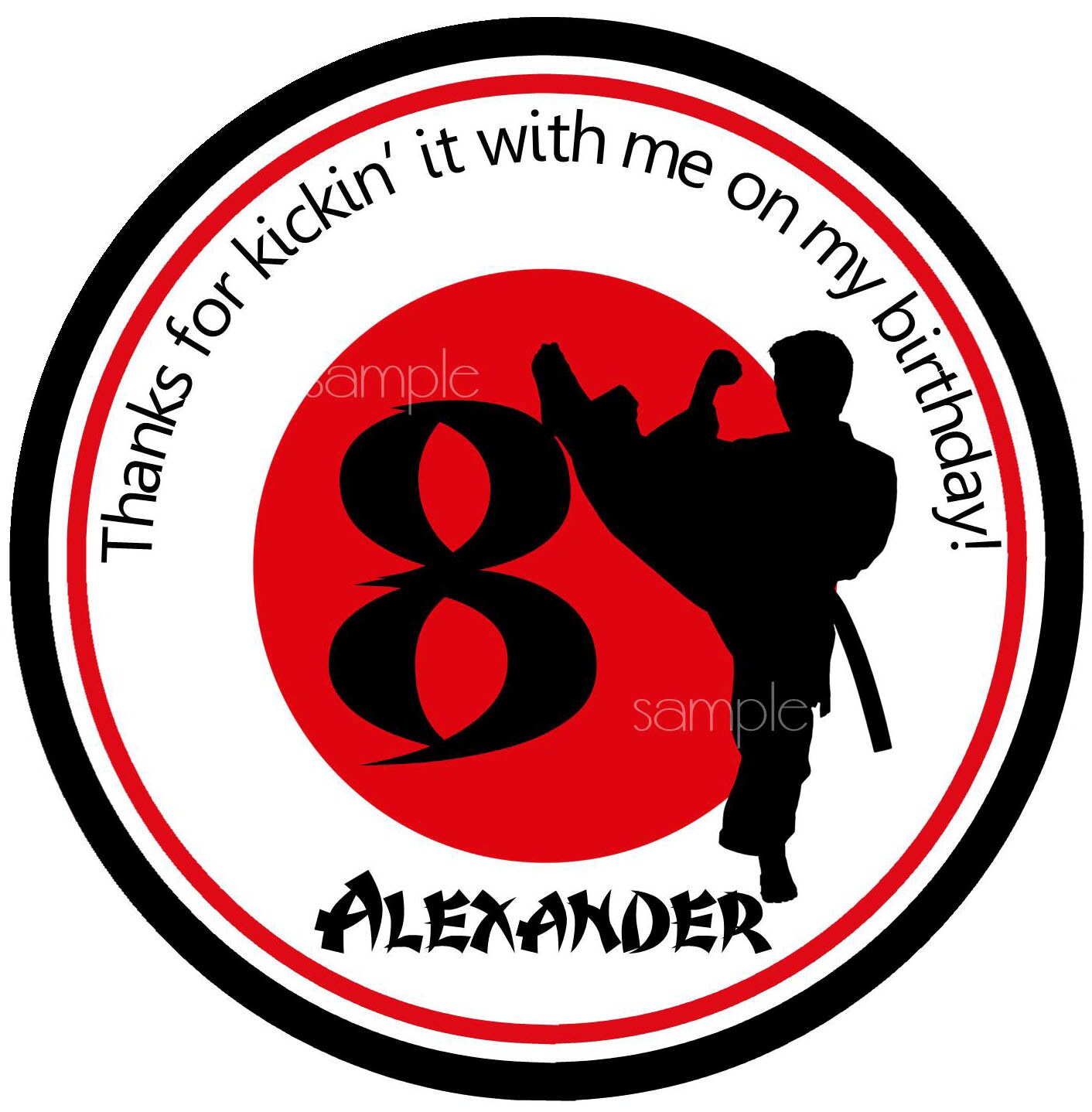 Karate Stickers, Karate Birthday Party, Karate Labels, Boys Karate ...