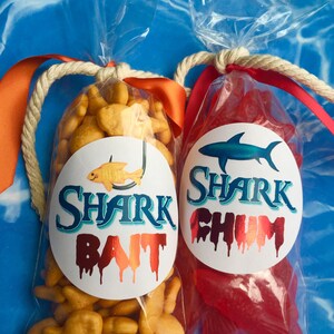 Shark Bait Stickers, Shark Chum Favors,shark Party,shark Stickers,shark ...
