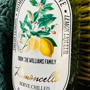 Waterproof Limoncello Stickers, GOLD Homemade Limoncello Labels ...