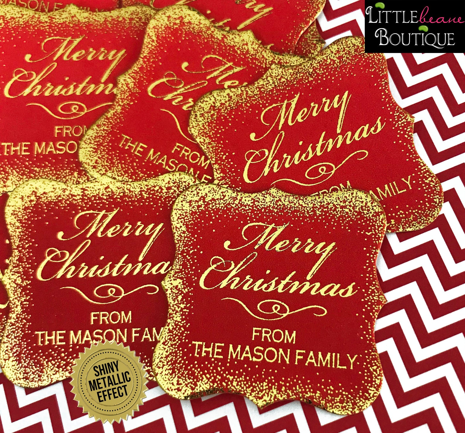 Gold Christmas Labels Metallic Foil Christmas Labels Gift - Etsy