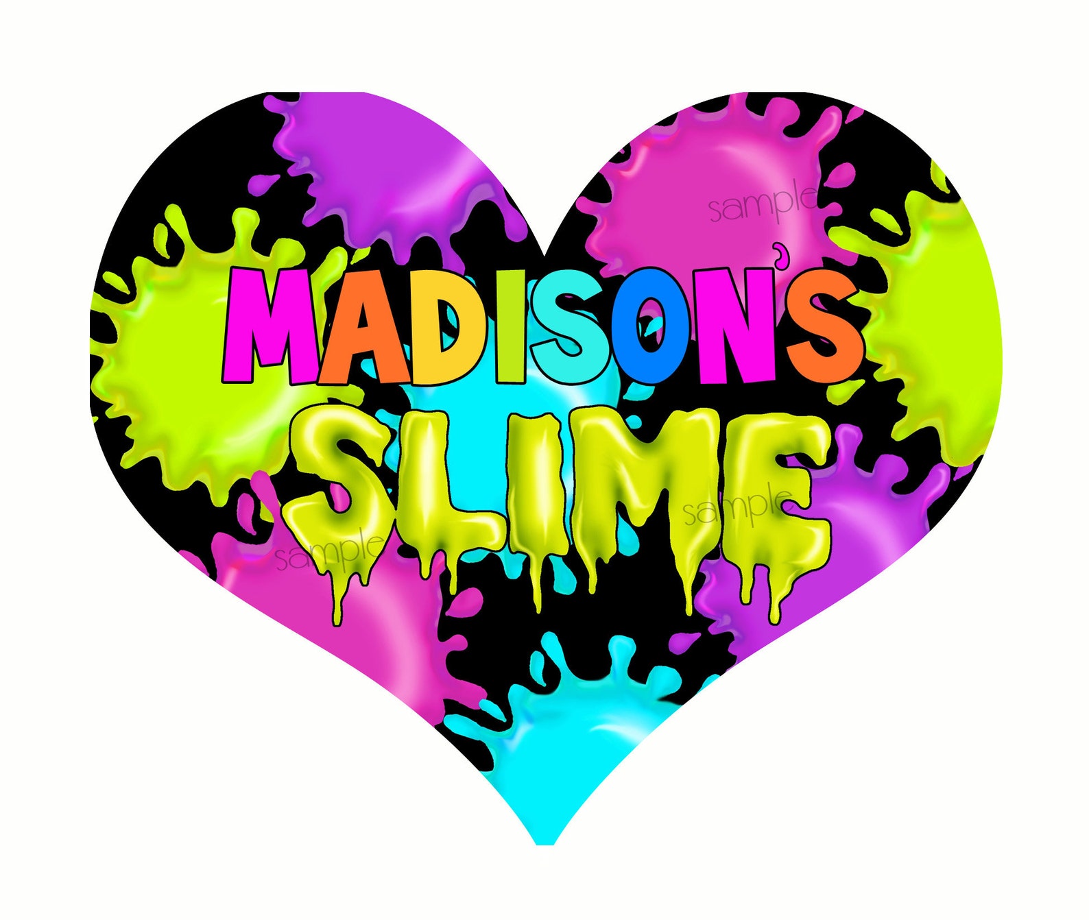 Slime Stickers Heart Slime Stickers Slime Party Slime Time - Etsy