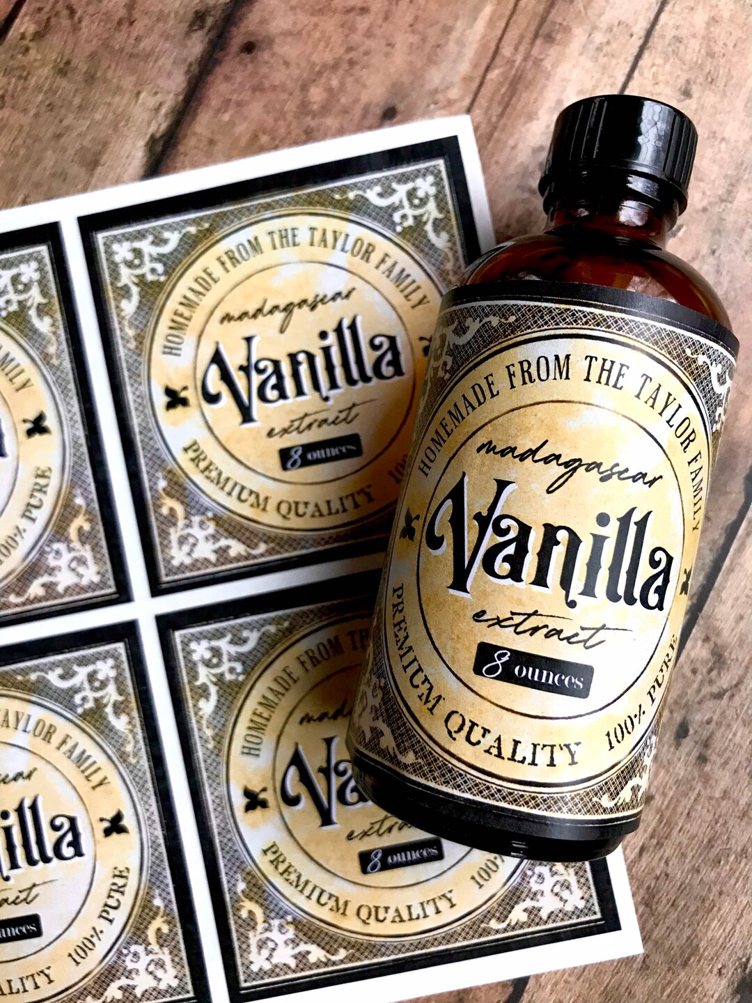 Vanilla Extract Labels, Homemade Vanilla Extract Labels, Vintage ...