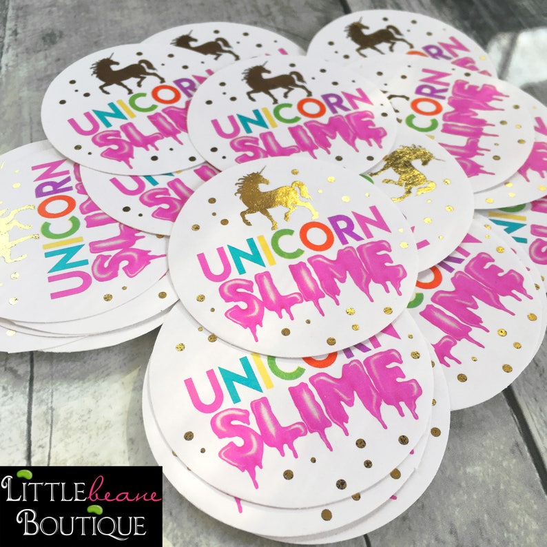 Unicorn Party Unicorn Slime Gold Unicorn Stickers Slime | Etsy