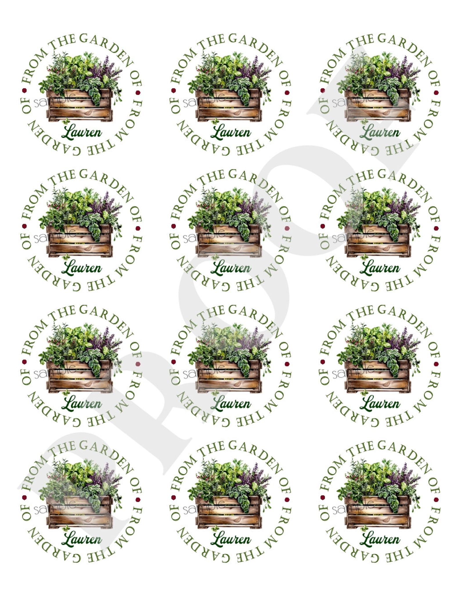 Herb Labels, Herb Garden Labels, From the Garden of Stickers, Herb Box ...