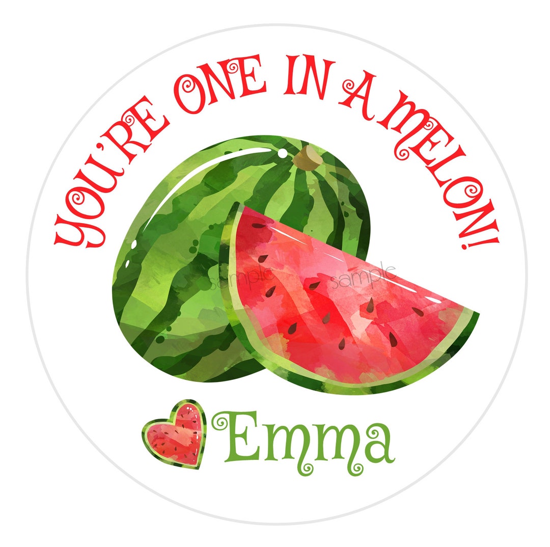 Watermelon Stickers, Red Watermelon Labels, Watermelon Birthday Party ...