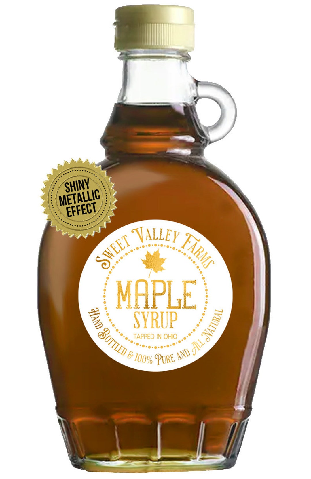 Gold Maple Syrup Labels - Water Resistant Maple Syrup Labels - Syrup ...