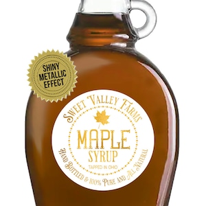 Gold Maple Syrup Labels - Water Resistant Maple Syrup Labels - Syrup ...