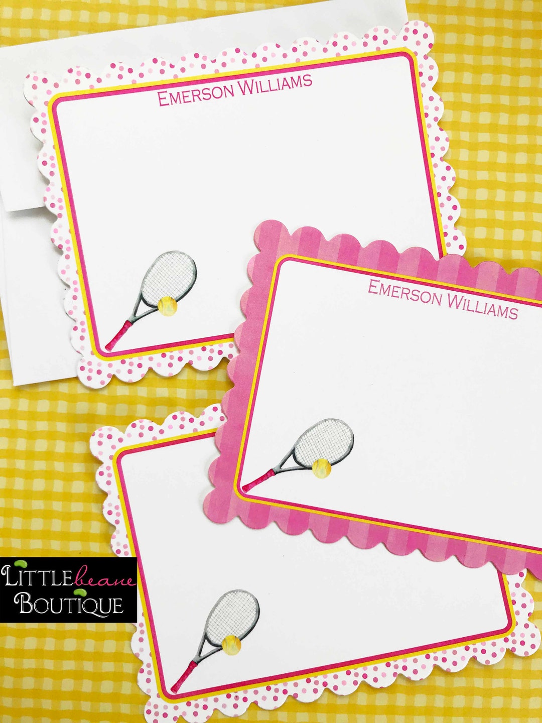 Tennis Stationery, Tennis Notecards, Preppy Stationery, Girls Tennis ...