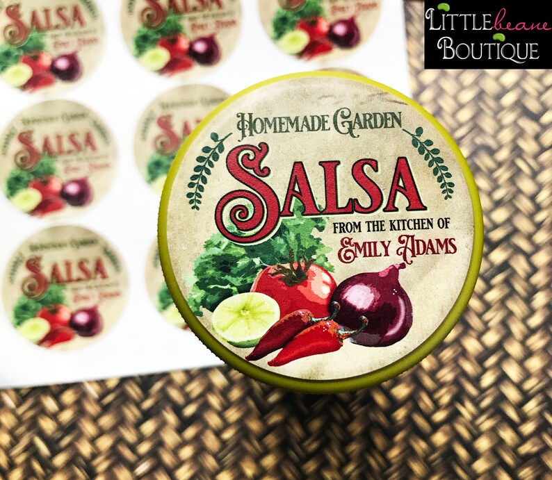 Salsa Labels Garden Salsa Labels Homemade Salsa Labels | Etsy