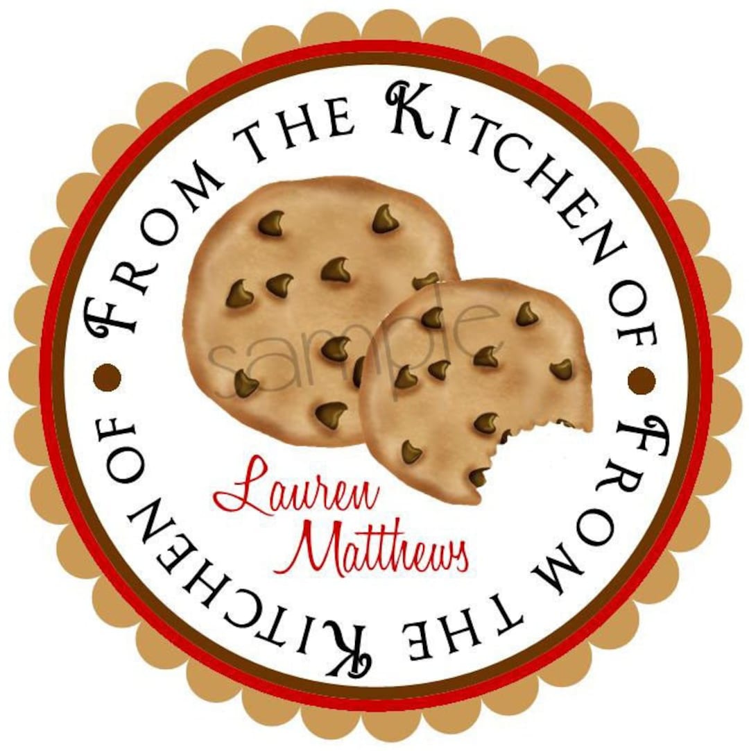 Personalized Stickers, Chocolate Chip Cookies, Baking, Cooking, Hostess ...