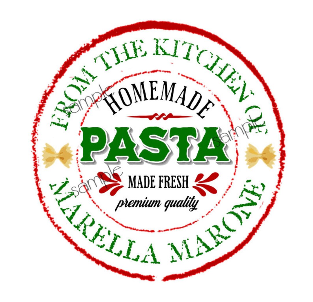 Homemade Italian Pasta Labels, Pasta Noodle, Fresh Pasta Label ...