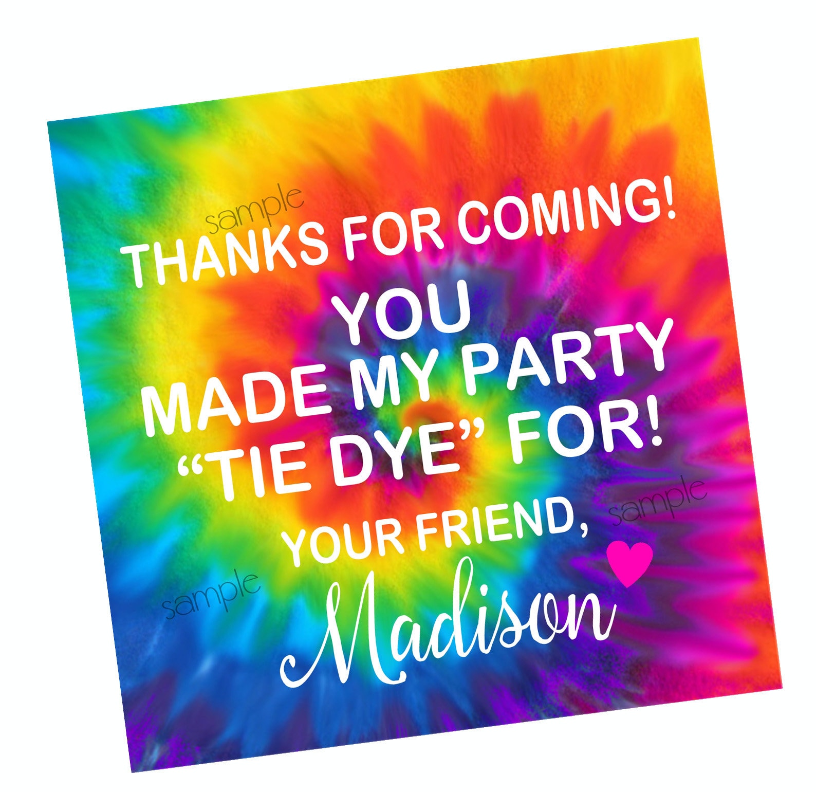 Tie Dye Birthday party Tie Dye stickers Tie Dye Shirt Tags | Etsy