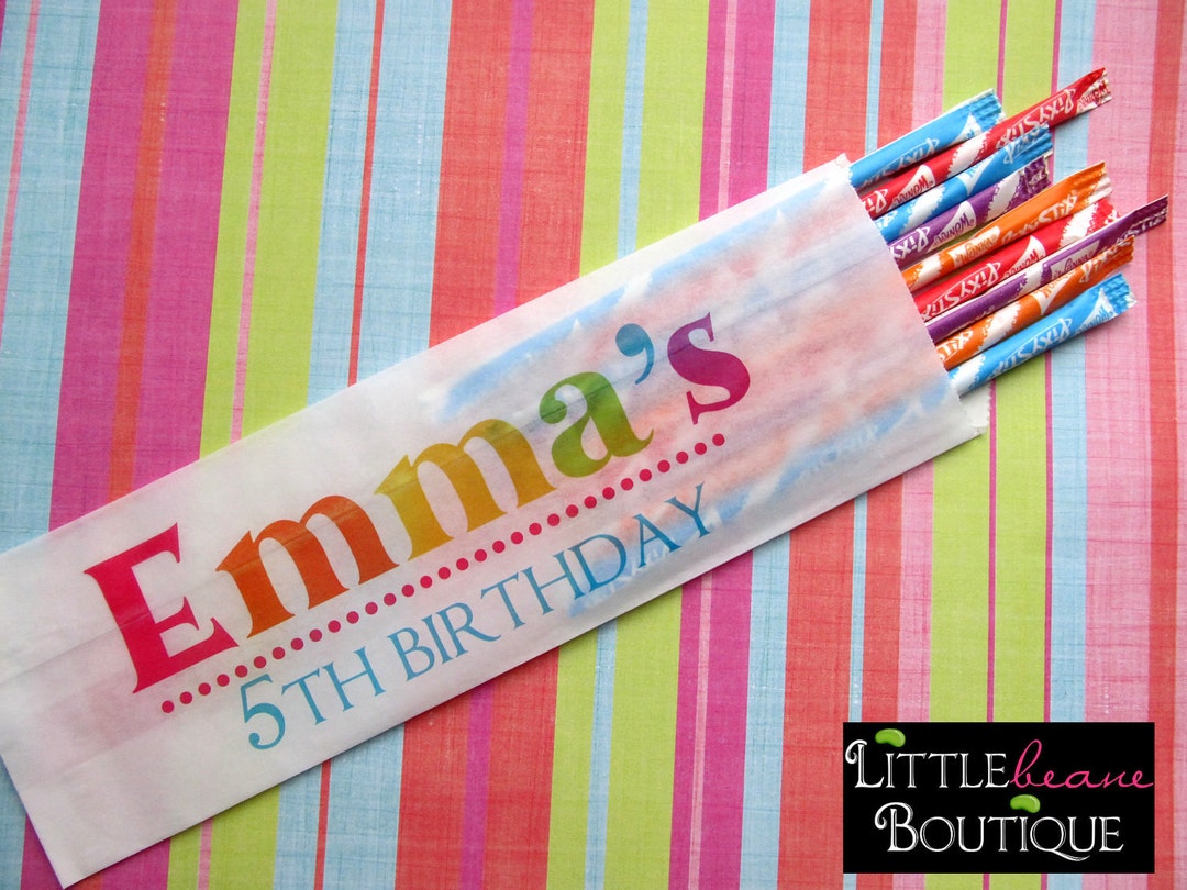 Rainbow Candy Bags, Rainbow Treat Bags, Birthday Name, Hot Colors ...