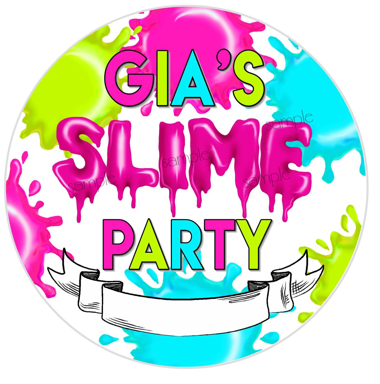 Personalized Slime Stickers, Slime Party, Slime Favors, Slime Labels ...