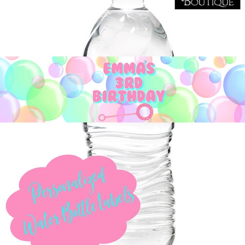Bubbles Birthday Party Bubble Waterbottle Labels Bubble - Etsy