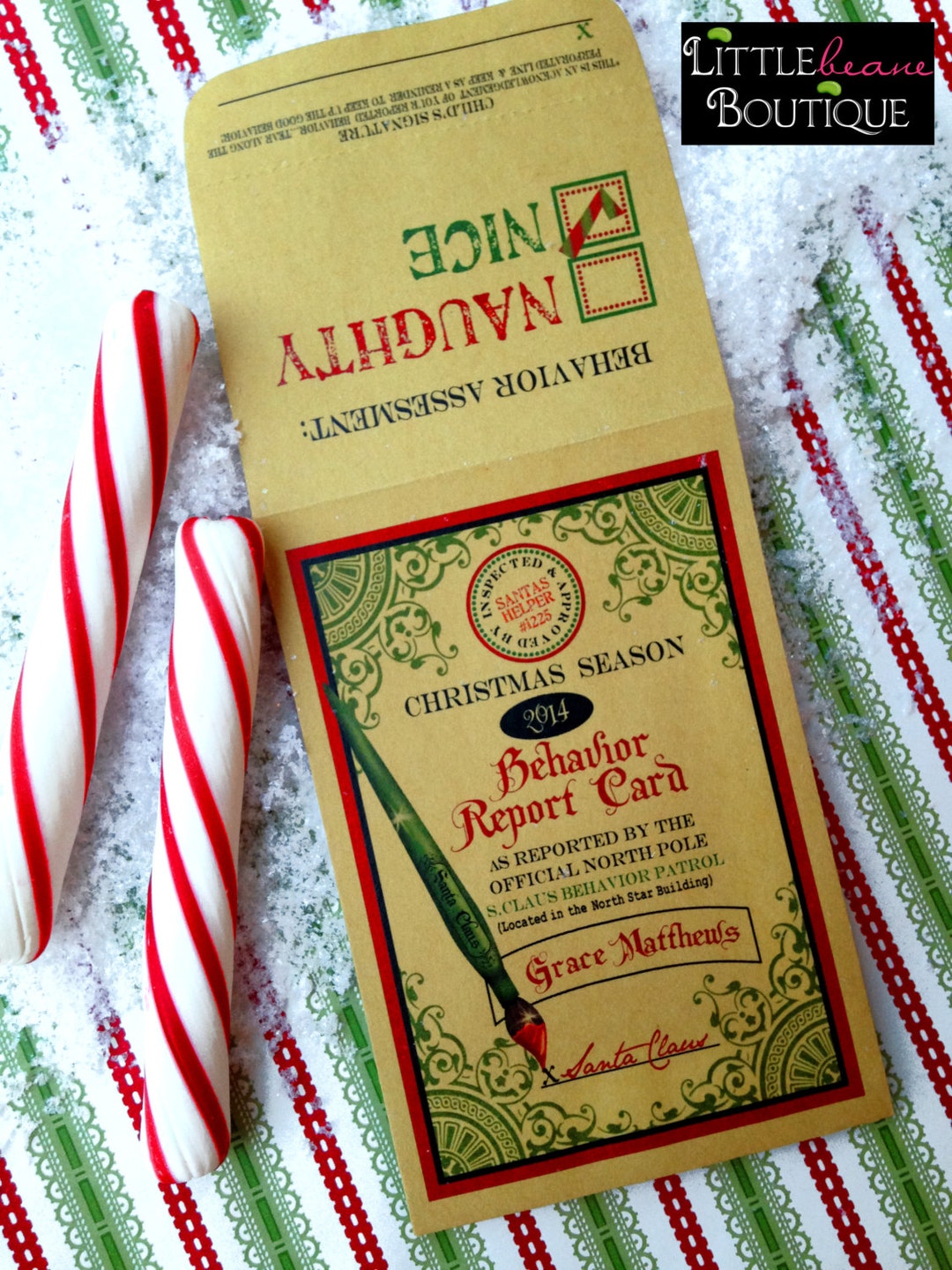 Kids Christmas Behavior Report Card, Santa Claus Nice List ...