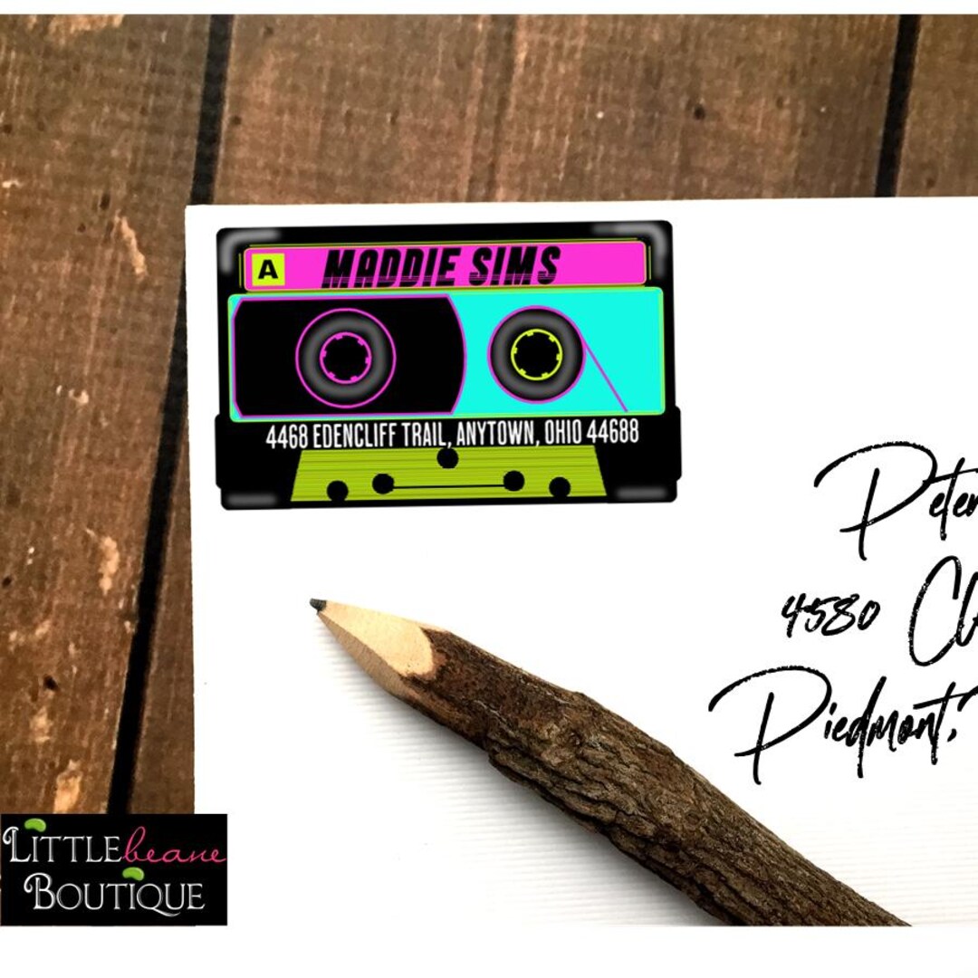 Cassette Tape Return Address Labels, Retro Music Labels, 80's Cassette ...