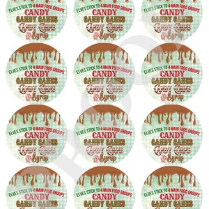 Christmas Stickers, Elf Stickers, 4 Main Food Groups, Treat Bag Labels ...