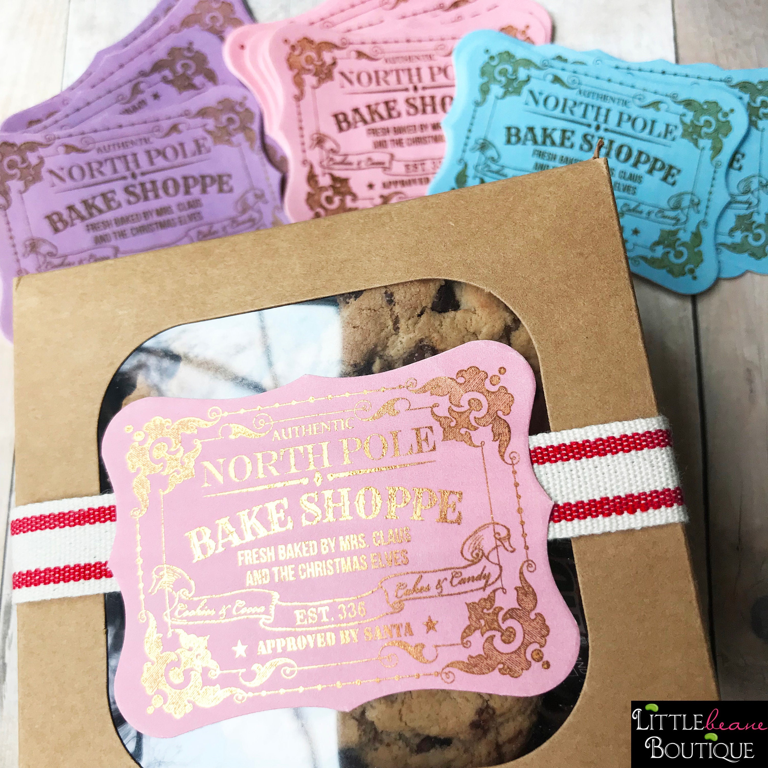 GOLD Baking Labels, Christmas Baking Labels, Baking Box Stickers, North ...