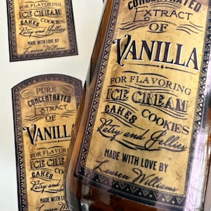 Waterproof Vanilla Extract Labels, Personalized Vanilla Extract Labels ...