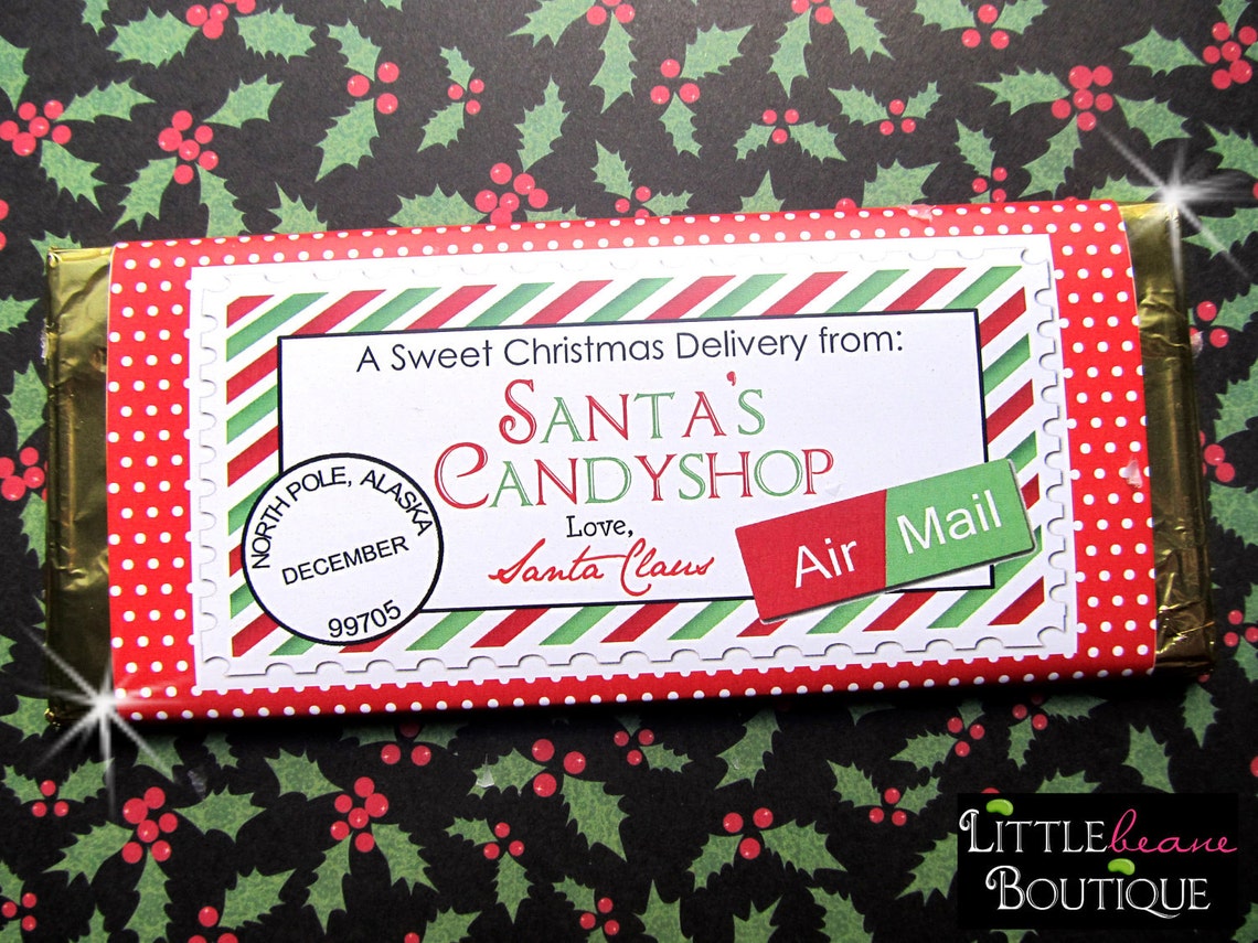 Printable Christmas Candy Bar Wrappers, DIY, Christmas Candy Wrapper ...