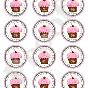 Cupcake Birthday Stickers, Cupcake Stickers, Cupcake Party, Cupcake ...