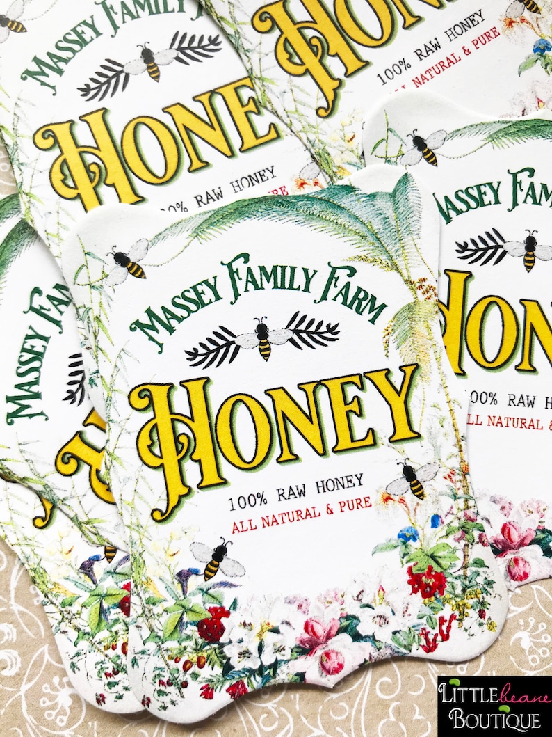 Custom Honey Labels Honey Stickers Raw Honey Labels Floral - Etsy