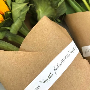 Fresh Flower Stickers, Floral Gift Labels, Bloom Bar Labels, Bouquet ...