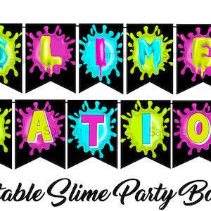 Slime Banner, Printable Slime Banner, Slime Party, Slime Station,slime ...