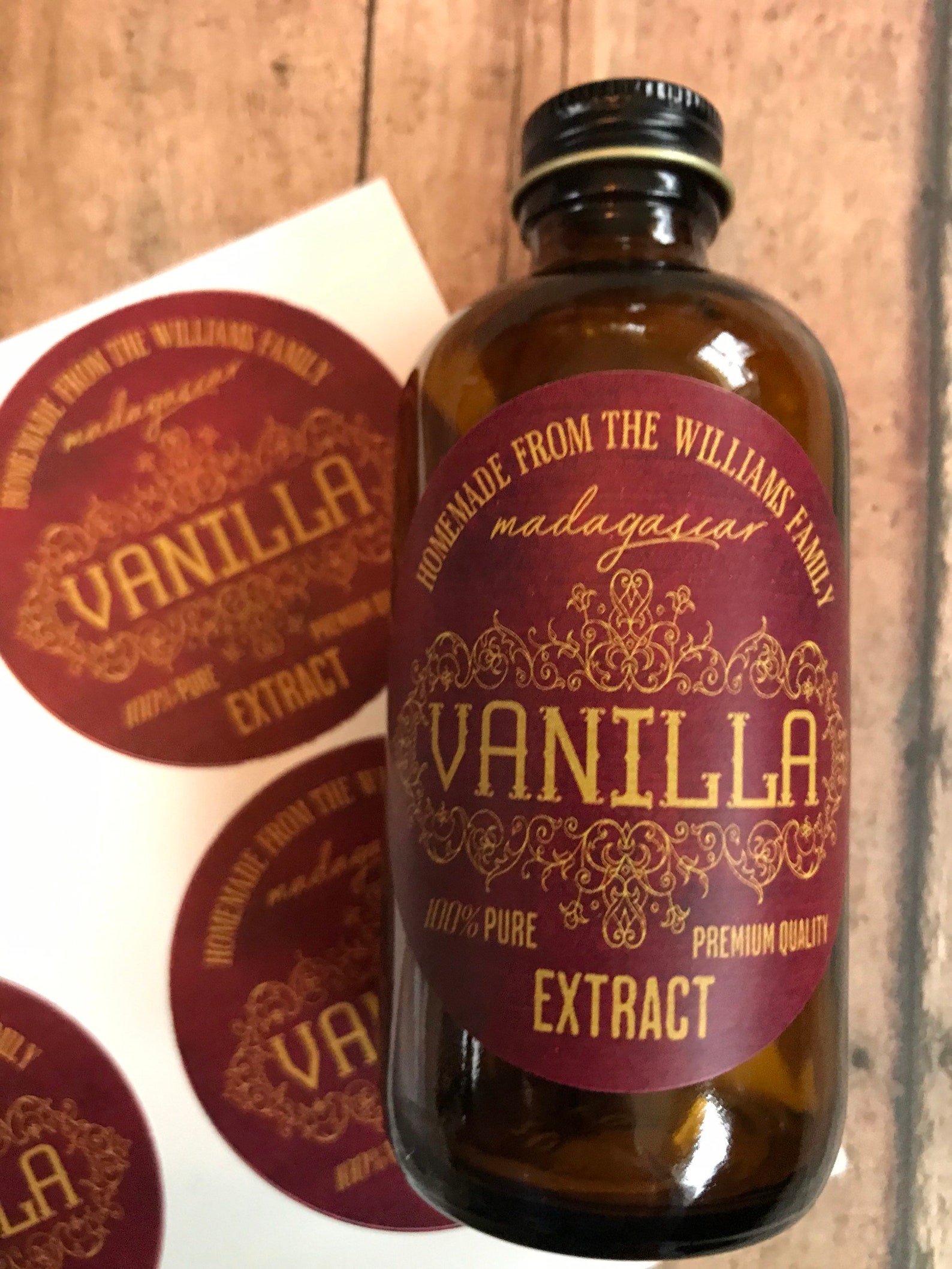 Vanilla Extract Labels, Homemade Madagascar Vanilla Extract Labels, Old ...