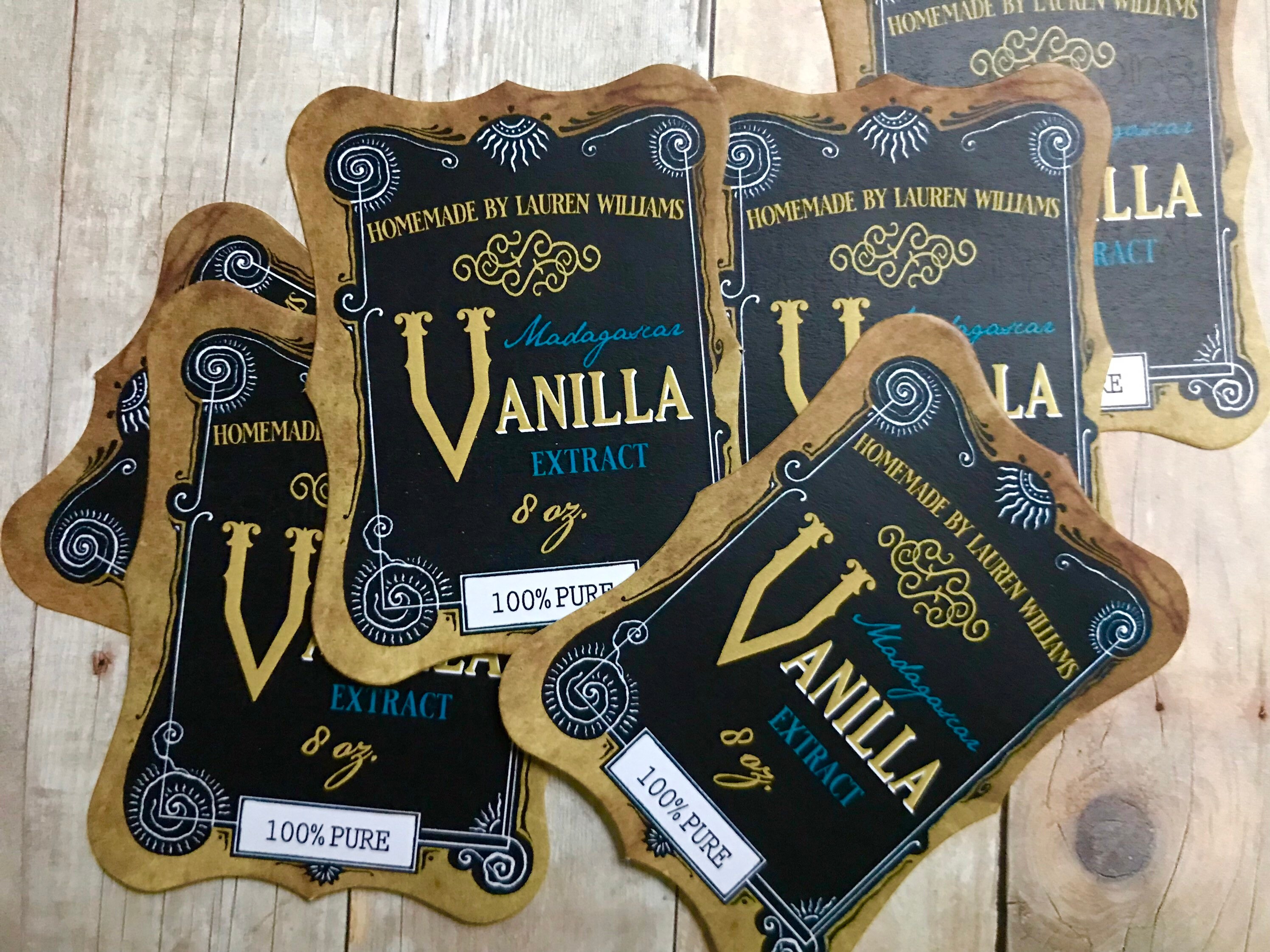 Vanilla Extract Labels, Personalized Homemade Vanilla Extract Labels ...