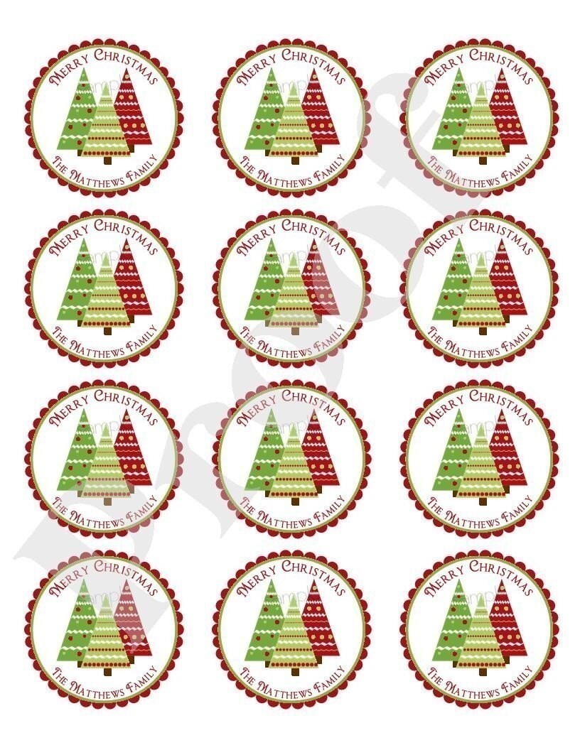 Christmas Stickers Christmas Trees Christmas Tree Labels - Etsy