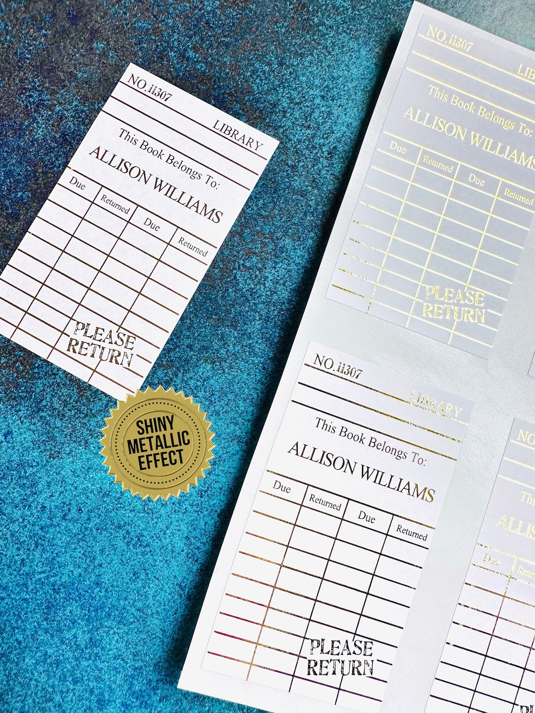 GOLD Personalized Library Book Stickers, Library Bookplates, Ex Libris ...