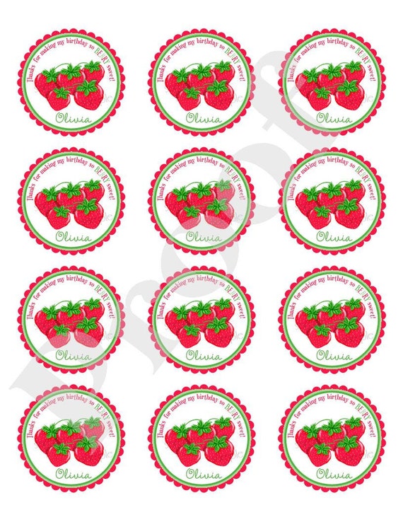 Free Printable Strawberry Shortcake Cupcake Toppers