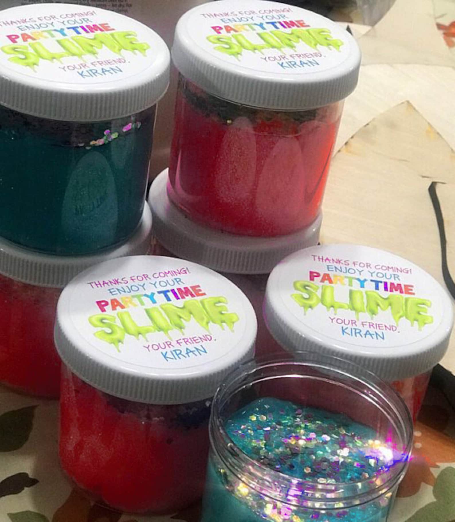 Slime Stickers, Slime Party, Slime Favors, Personalized Stickers ...