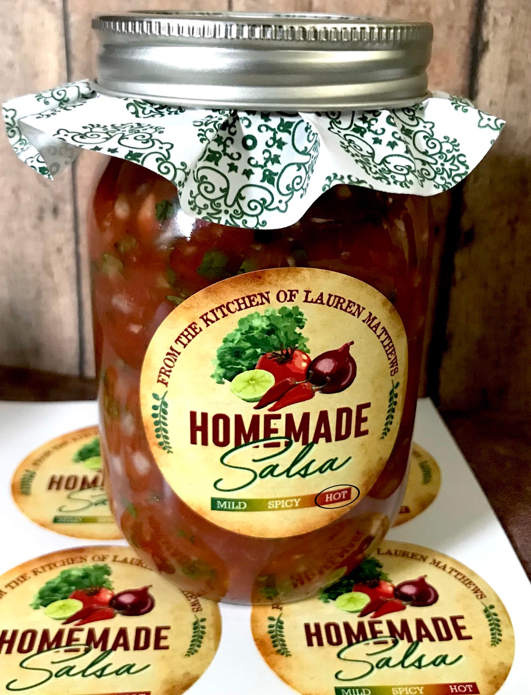 WATERPROOF Salsa Stickers, Mild Salsa Labels, Homemade Salsa Labels ...
