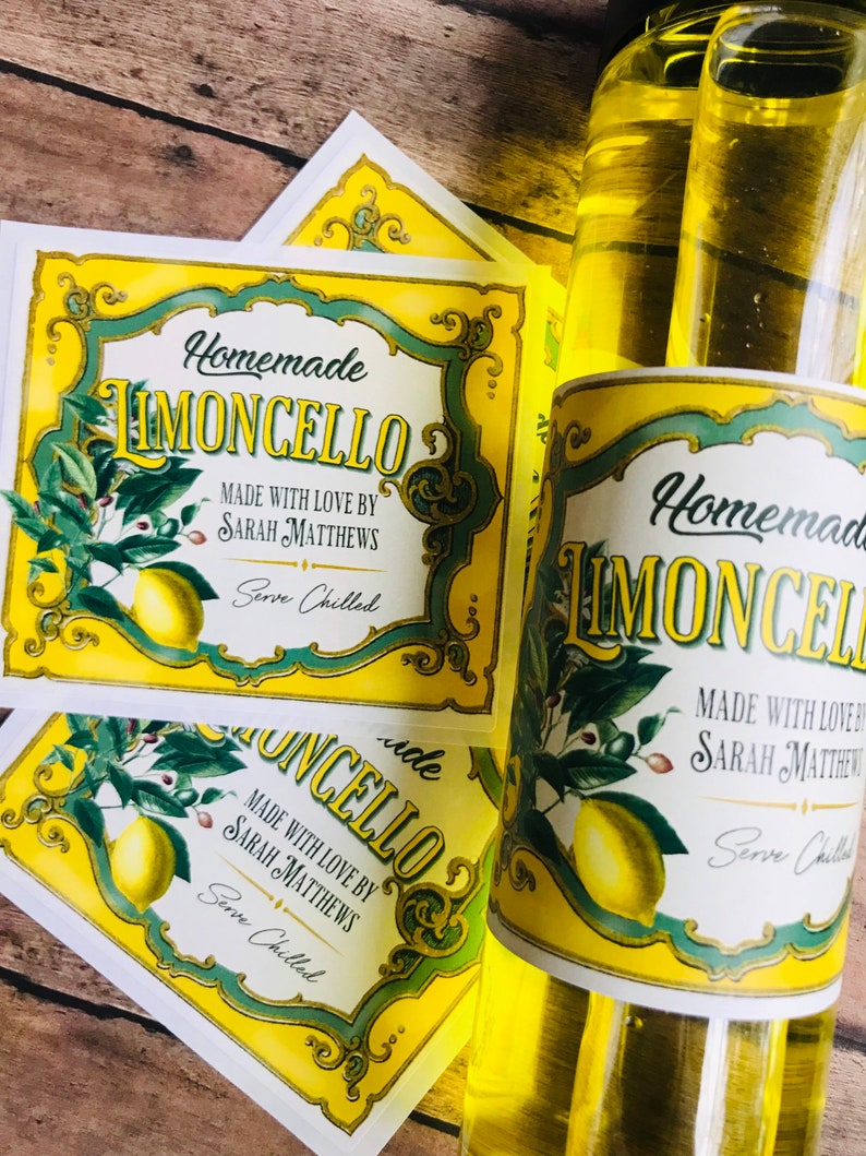 Custom Limoncello Labels Large Homemade Limoncello Labels - Etsy