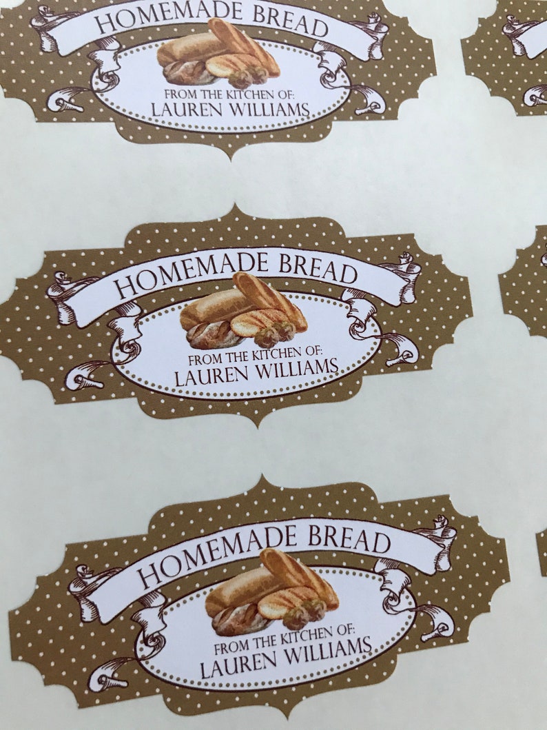 Personalized Bread Stickers Homemade Bread Labels Bread - Etsy