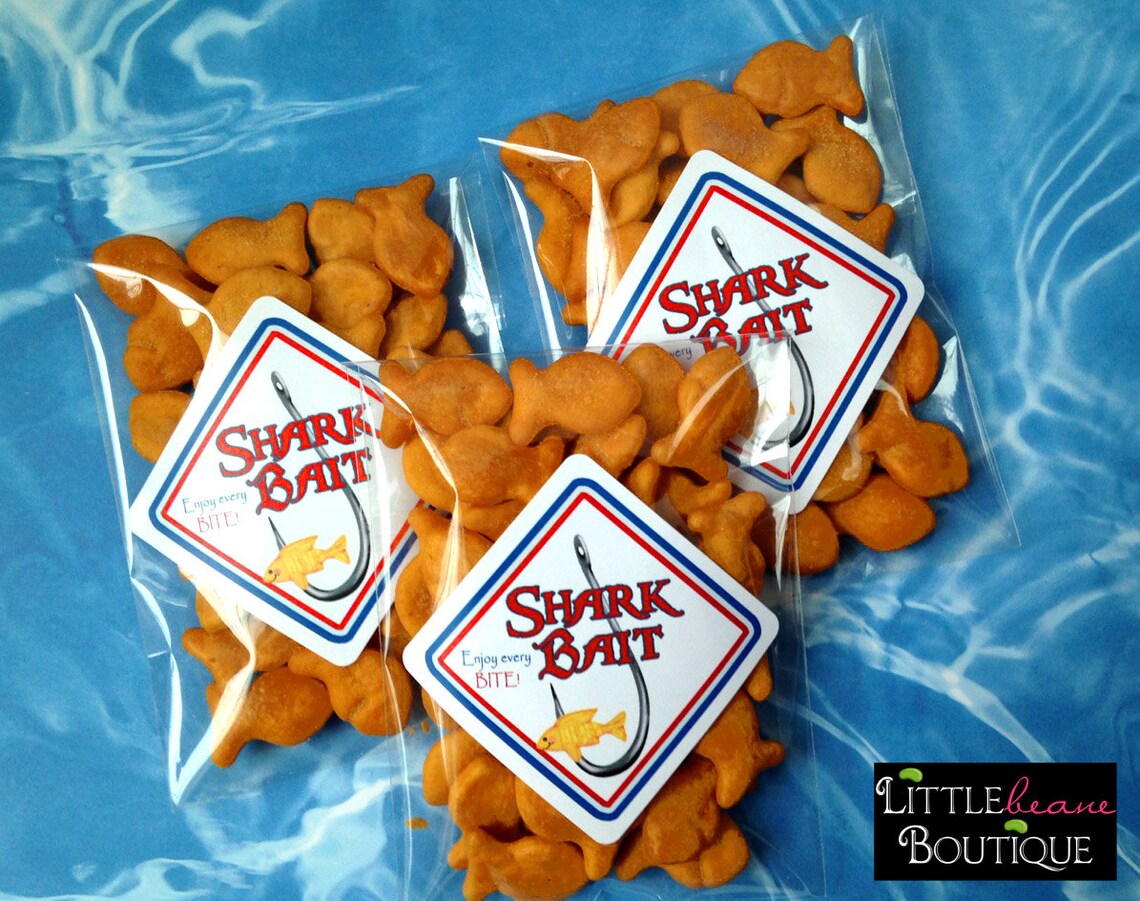 Shark Party Stickers Shark Stickers Shark Bait Labels - Etsy
